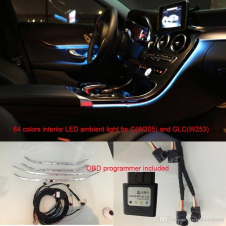 KIT LED ILLUMINAZIONE AMBIENT Mercedes Classe A W177 CLA W118 GESTIONE ...